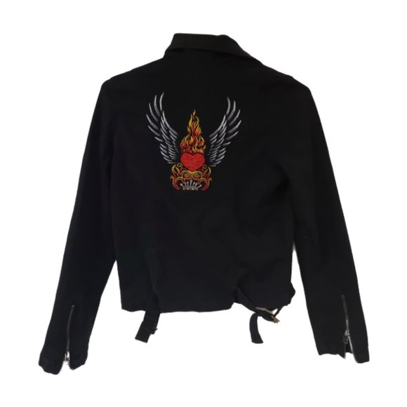 Decoded | Jackets & Coats | Decoded Womens Small Black Hearts Wings ...